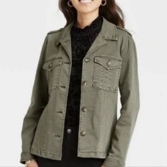 Knox Rose | Jackets & Coats | Knox Ross Dusty Olive Army Utility Jacket ...